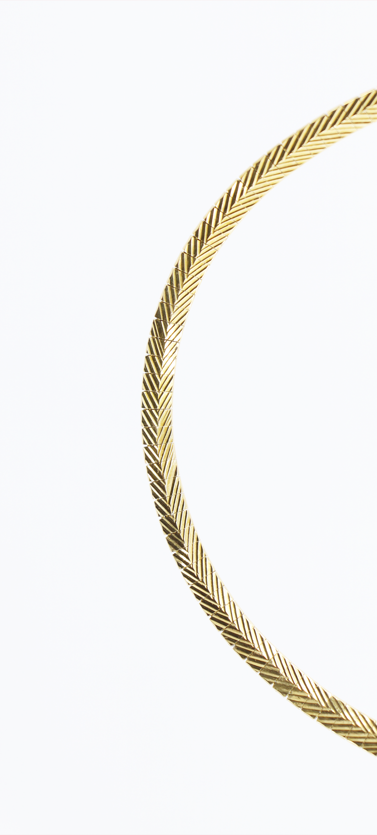 Omega Necklace with Herringbone Design – Legacy Gold Designs